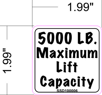 5000 lb. Max Lift Capacity Decal - Shed Hauler Outfitters, LLC